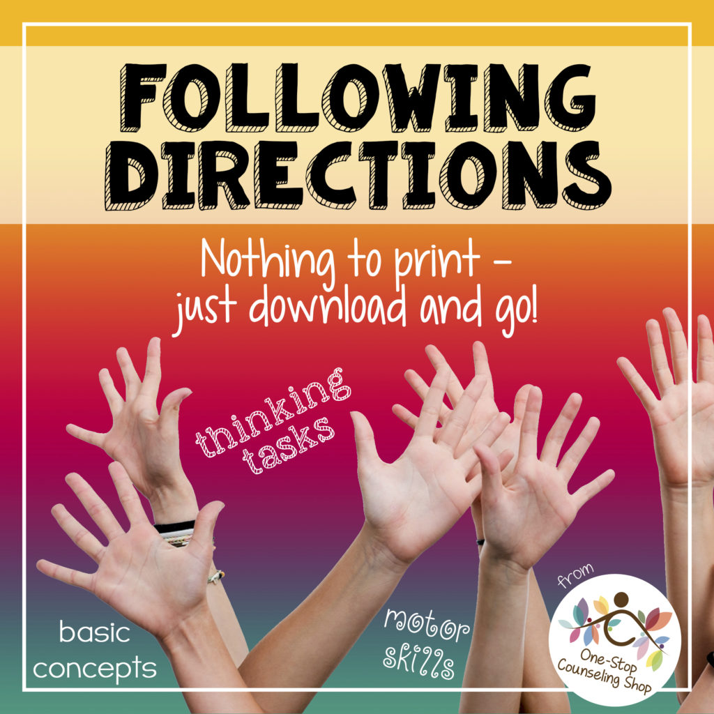 New Product :: Following Directions Game & No-Print Version – One-Stop ...