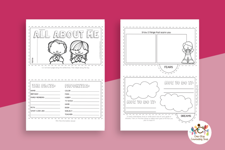 Self-Esteem “All About Me” Tab Book – One-Stop Counseling Shop