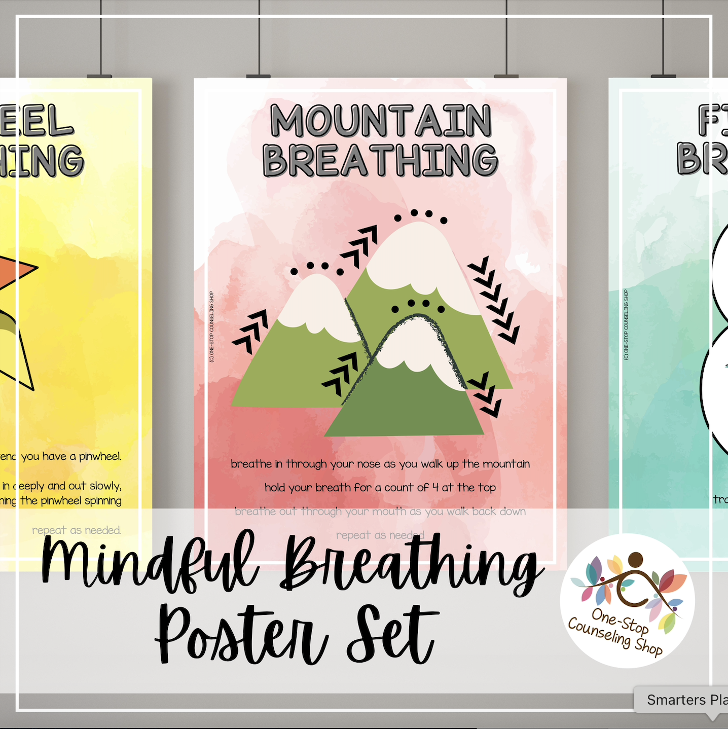 Mindful Breathing Poster Set – One-Stop Counseling Shop